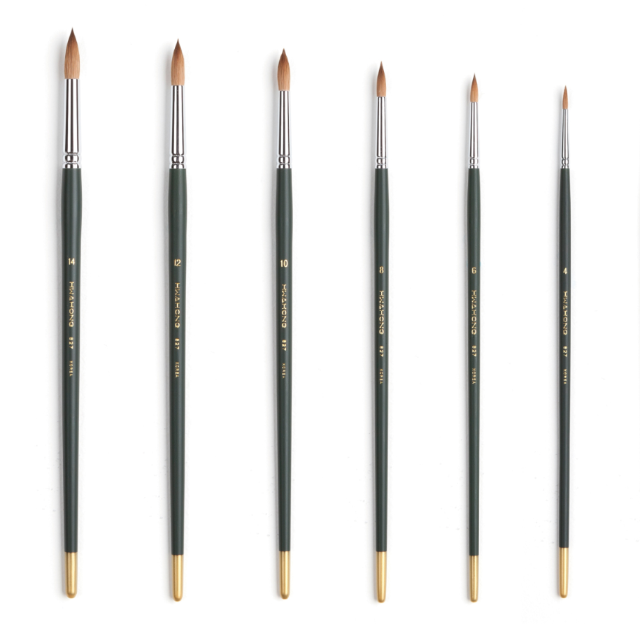 HWAHONG Artist Oil Acrylic Painting Paint Brush Pointed Round Brush ...