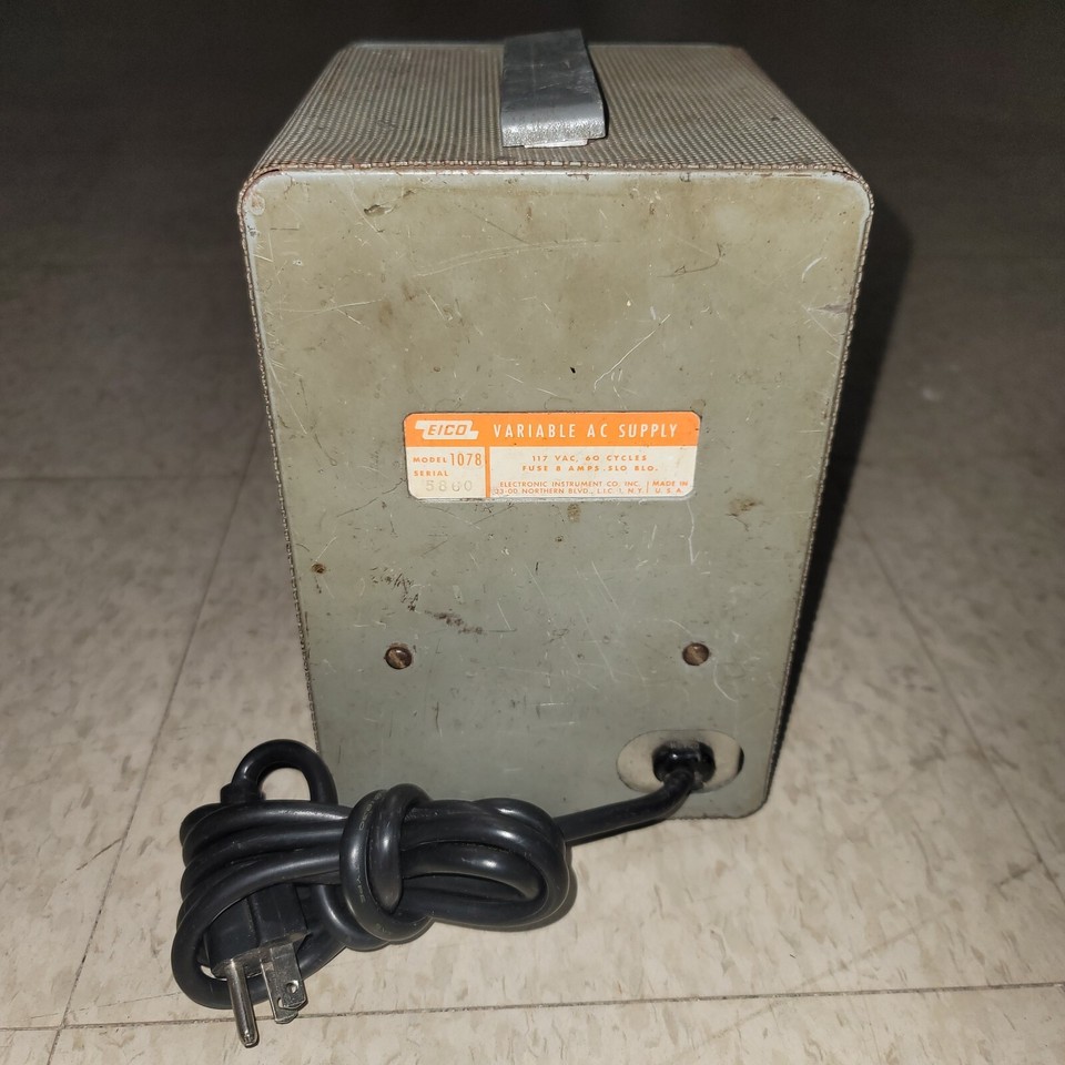 EICO 1078 Vintage Variac Variable AC Power Supply 7.5Amp TESTED WORKING ...