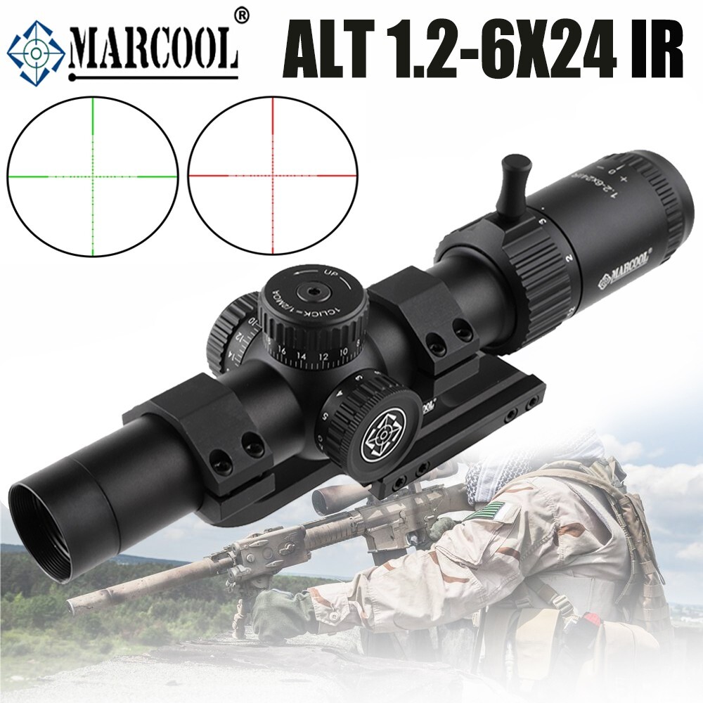 MARCOOL ALT 1.2-6X24 HD-S IR Mil Dot Compact Hunting Riflescope Optical ...