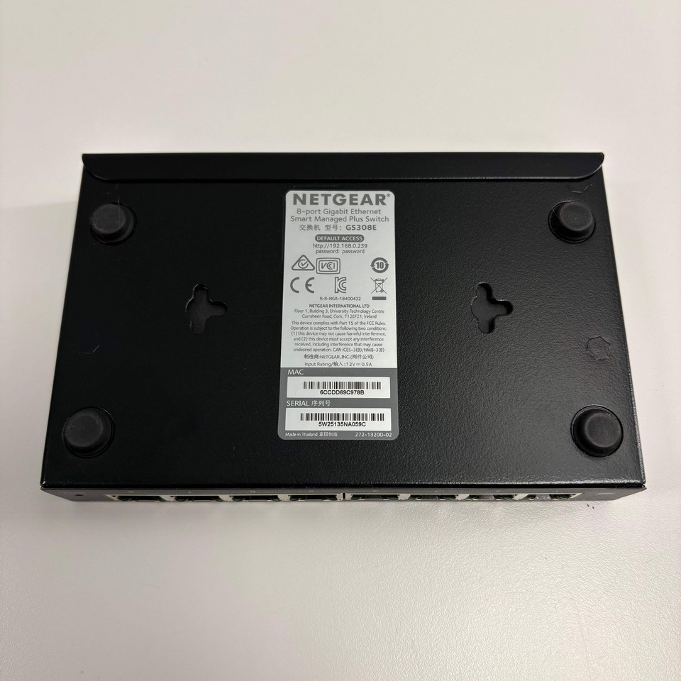 Netgear GS308E-100NAS 8-Port Gigabit Ethernet Smart Managed Plus Switch ...