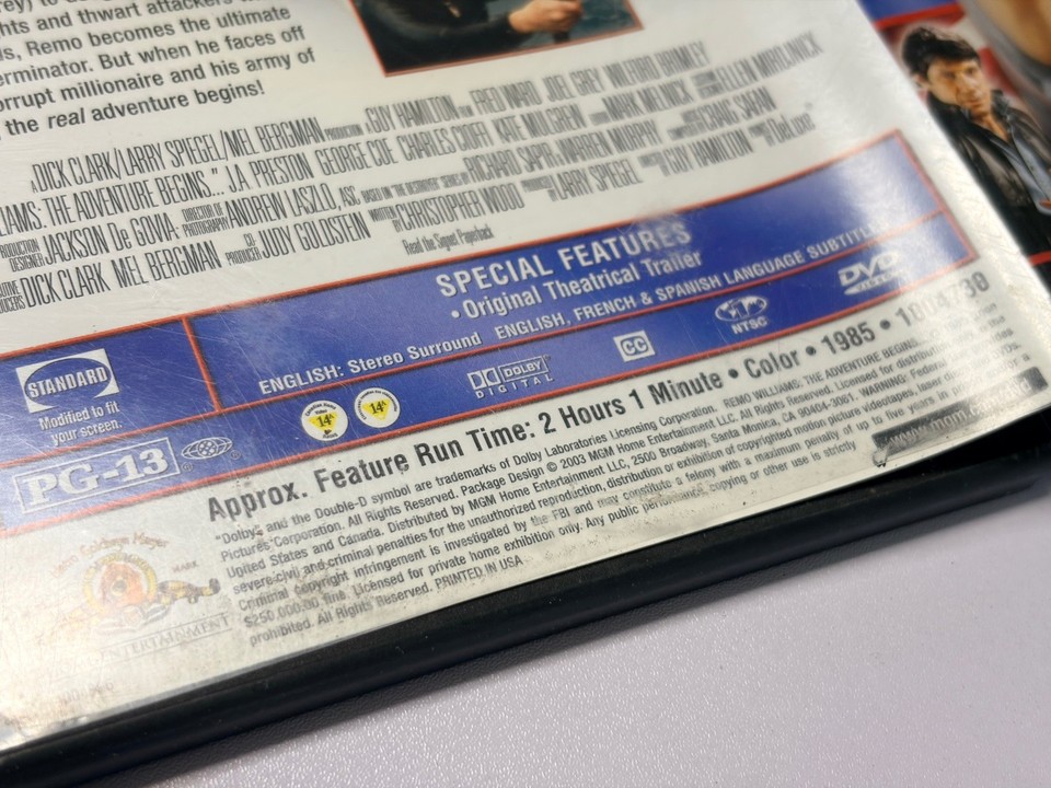Remo Williams DVD 1985 Action Adventure Fred Ward Joel Grey | eBay