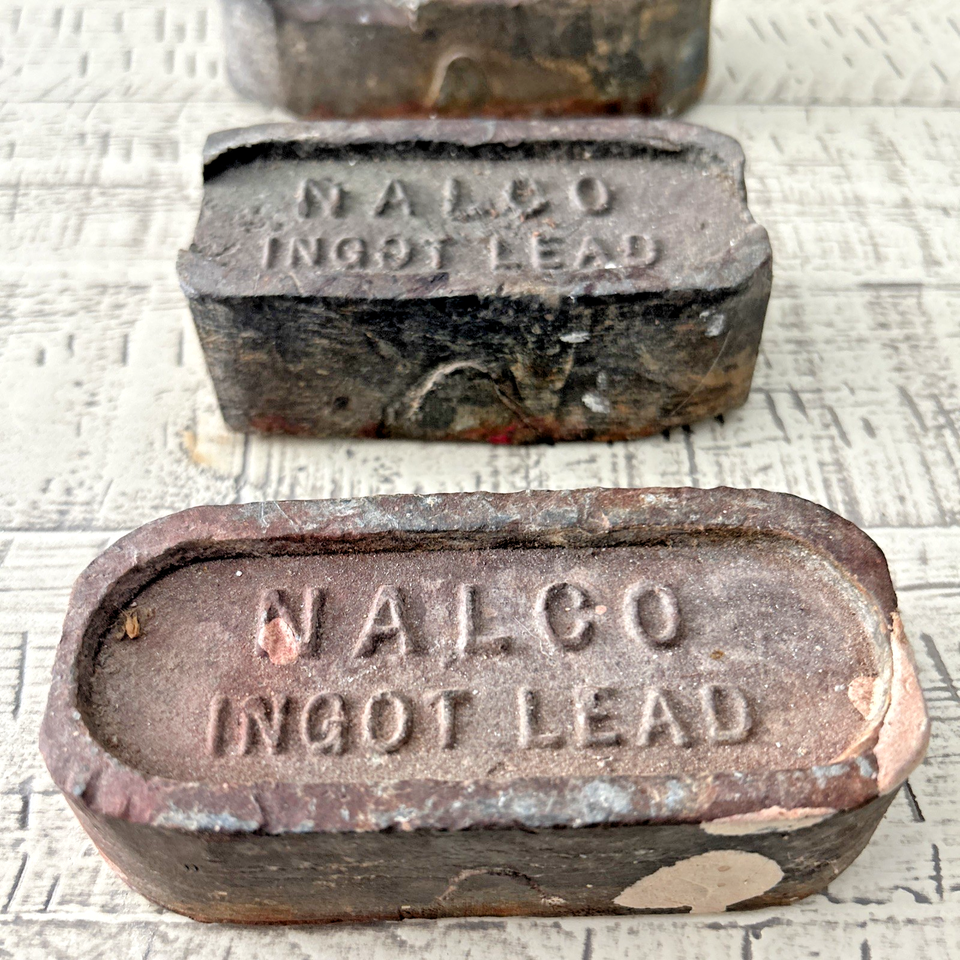 4 Ingots, 20.7 Pounds NALCO Pure Soft Lead For Casting Sinkers and/or ...
