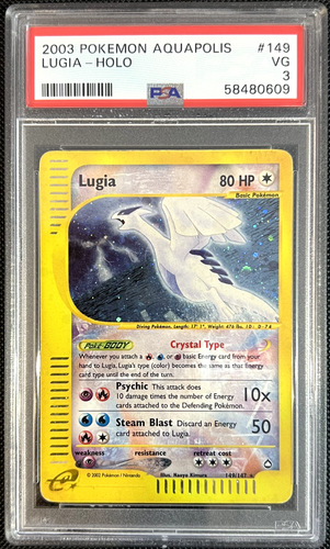 Pokemon Crystal Lugia 149/147 Aquapolis Holo PSA 3 VG CH3 | eBay