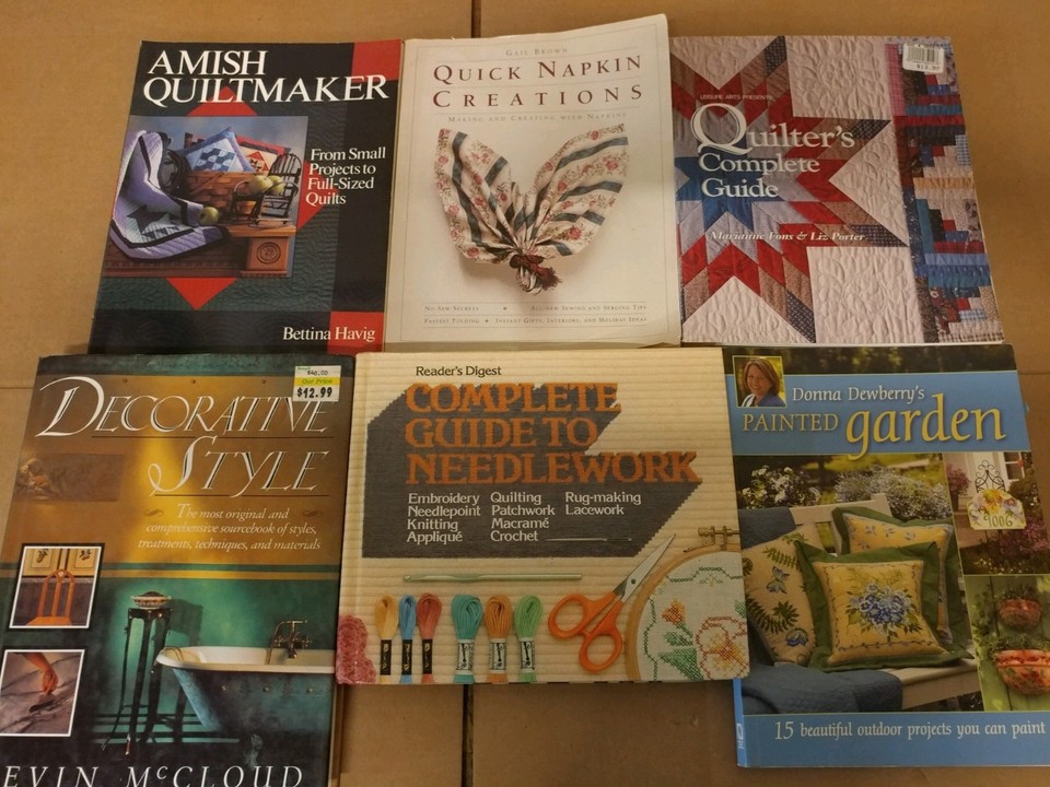 Lot of 10 Hobby Craft Design Home Decorating Quilt Knit Sewing Books ...
