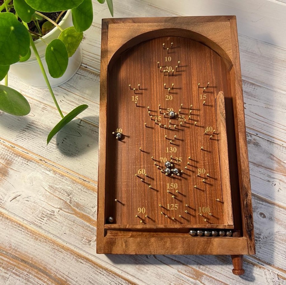 Classic vintage style TABLETOP PINBALL BAGATELLE GAME | eBay UK