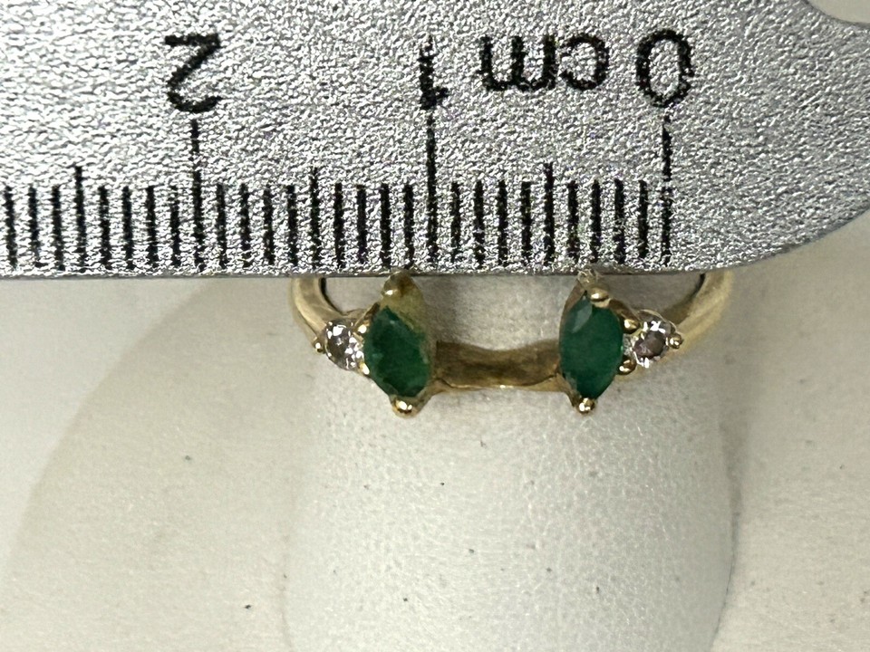 EMERALD & DIAMOND 14KT YELLOW GOLD RING WRAP ENHANCER JACKET | eBay