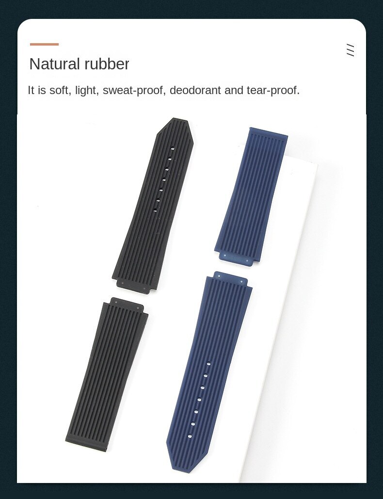 Rubber Silicone Watch Straps Quality Waterproof Band 19*26mm Fit HUBLOT ...