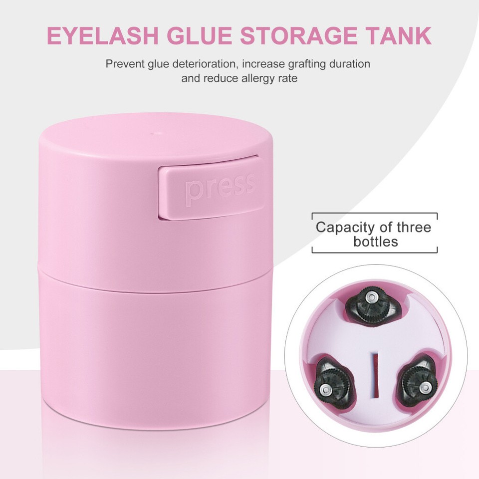 Eyelash Glue Storage Box Airtight Container Lashes Extensions Adhesive ...