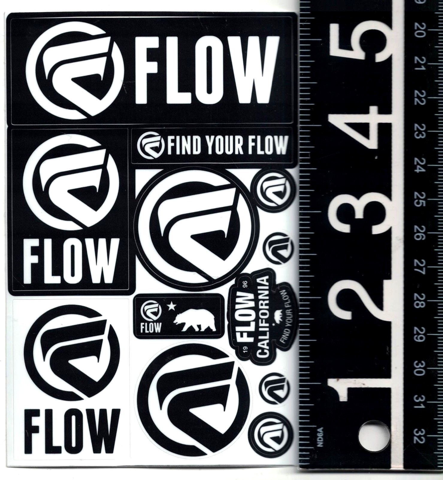 Flow Snowboarding Sticker Sheet 6 in x 3.5 in Flow Bindings 12 Decal ...