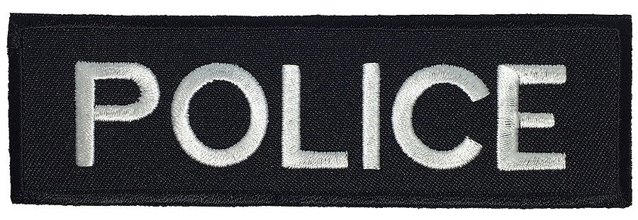 POLICE Officer Nametape Tab Law Enforcement Badge Sign Costume Sew Iron ...