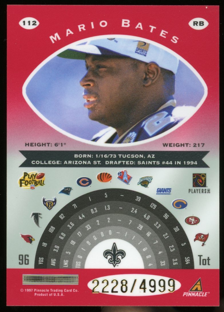 1997 Pinnacle Certified - Mario Bates #112 Mirror Red for sale online ...