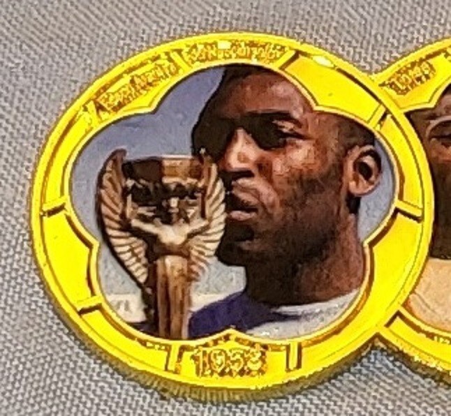Pele Gold Coin 3 World Cup Winner Brazil Signed Messi Mbappe Club USA ...