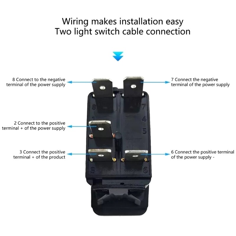 2Pcs 5 Pin Toggle Switches 20A 12V LED Lighted Waterproof Rocker ...