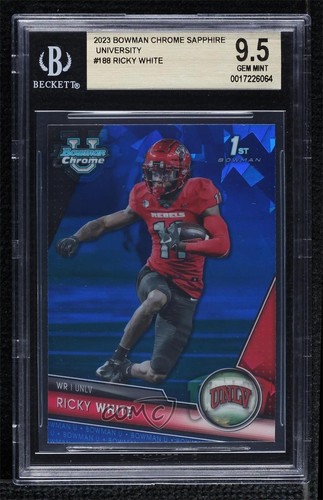 2023 Bowman U Chrome Sapphire Edition Ricky White #188 BGS 9.5 GEM MINT ...