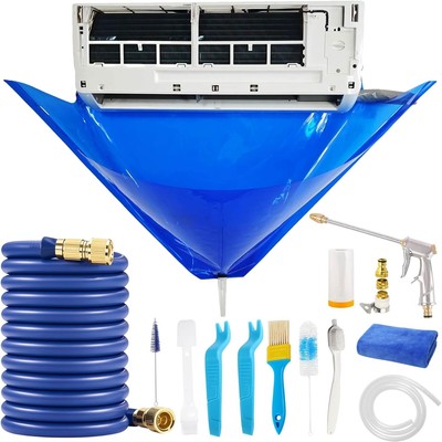 16Pcs Mini Split Cleaning Kit Bag with 50FT Hose Set, Air Conditioner ...
