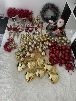 Bundle Of Christmas Decorations Xmas Tree Baubles Flowers Door Wreath ...