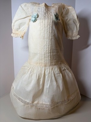 Antique Ivory Cotton Doll Dress for French or German Bisque Dolls ...