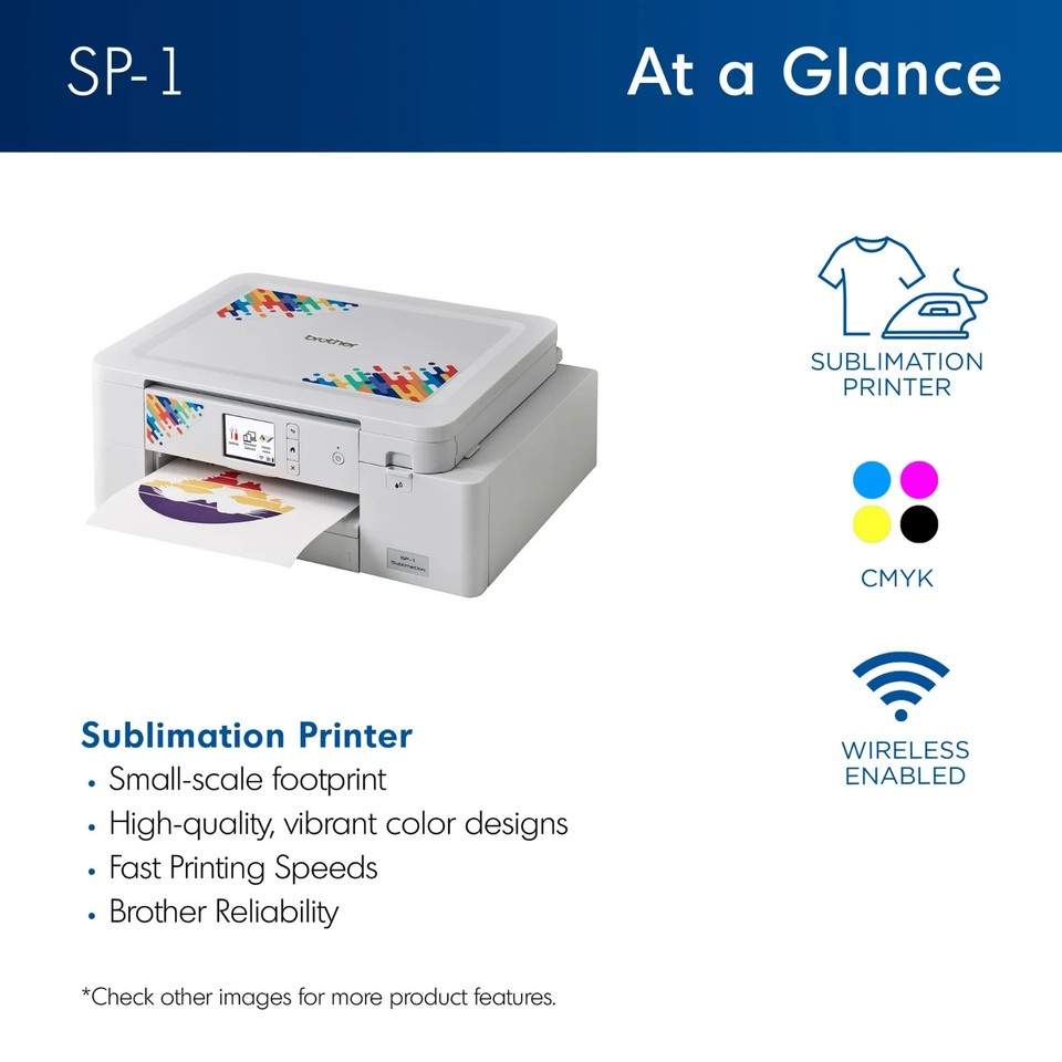 Brother SP1 High-Quality Wireless Sublimation Printer with Paper & Full ...