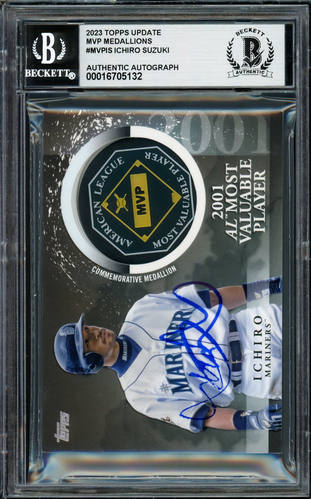 Ichiro Suzuki Autographed 2023 Topps Update AL MVP Winner Card Beckett ...