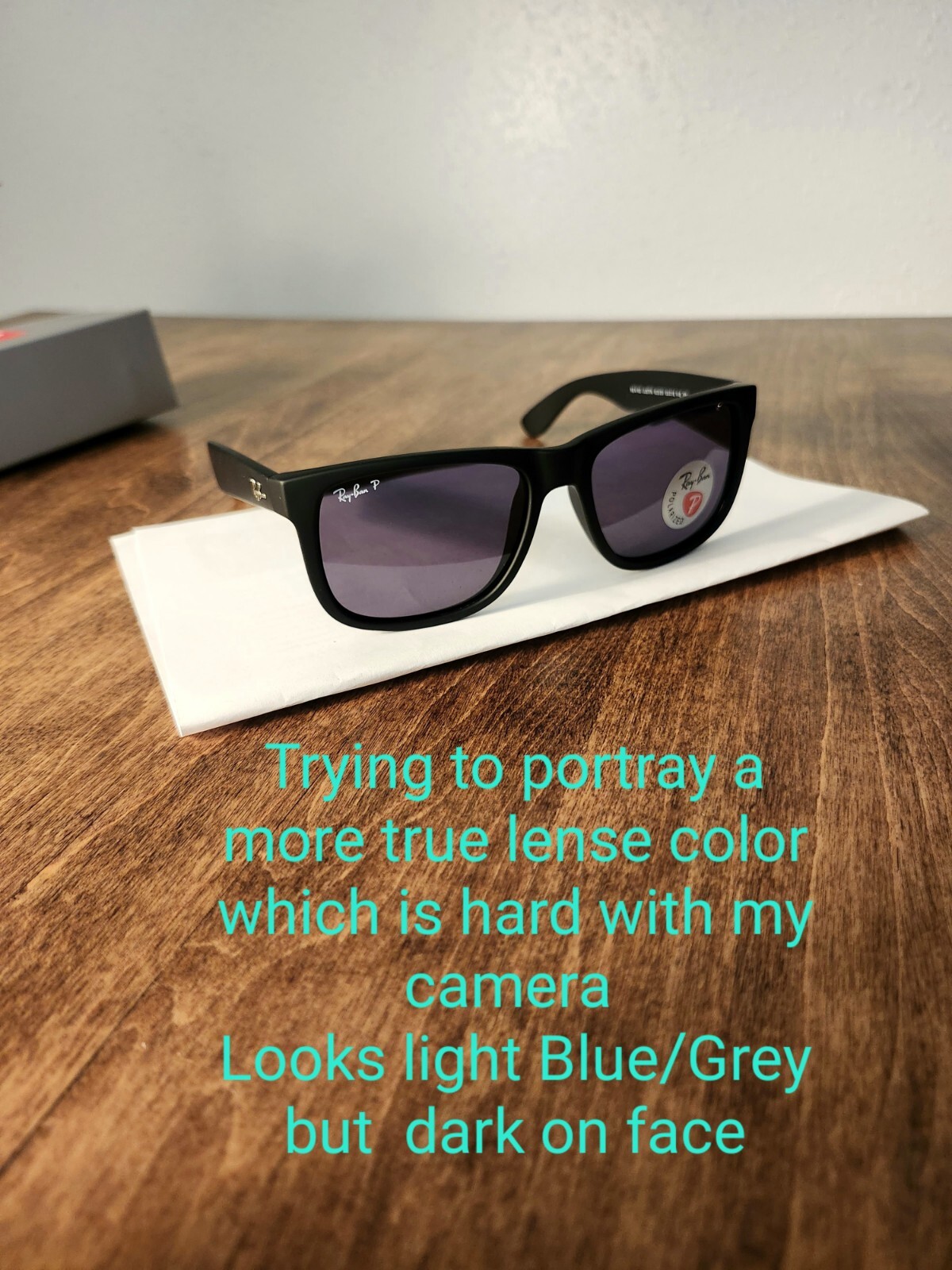 Ray-Ban Justin RB4165 622/2V 55-16 Blue Lenses Polarized (Blue/Grey ...