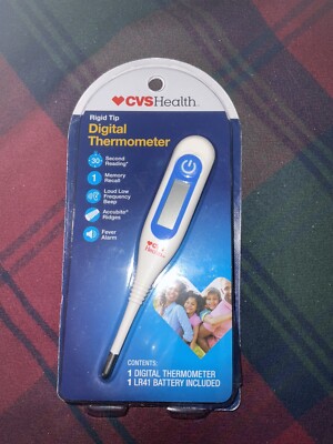 CVS Health Rigid Tip Digital Thermometer 30 Second Reading Fever Alarm ...