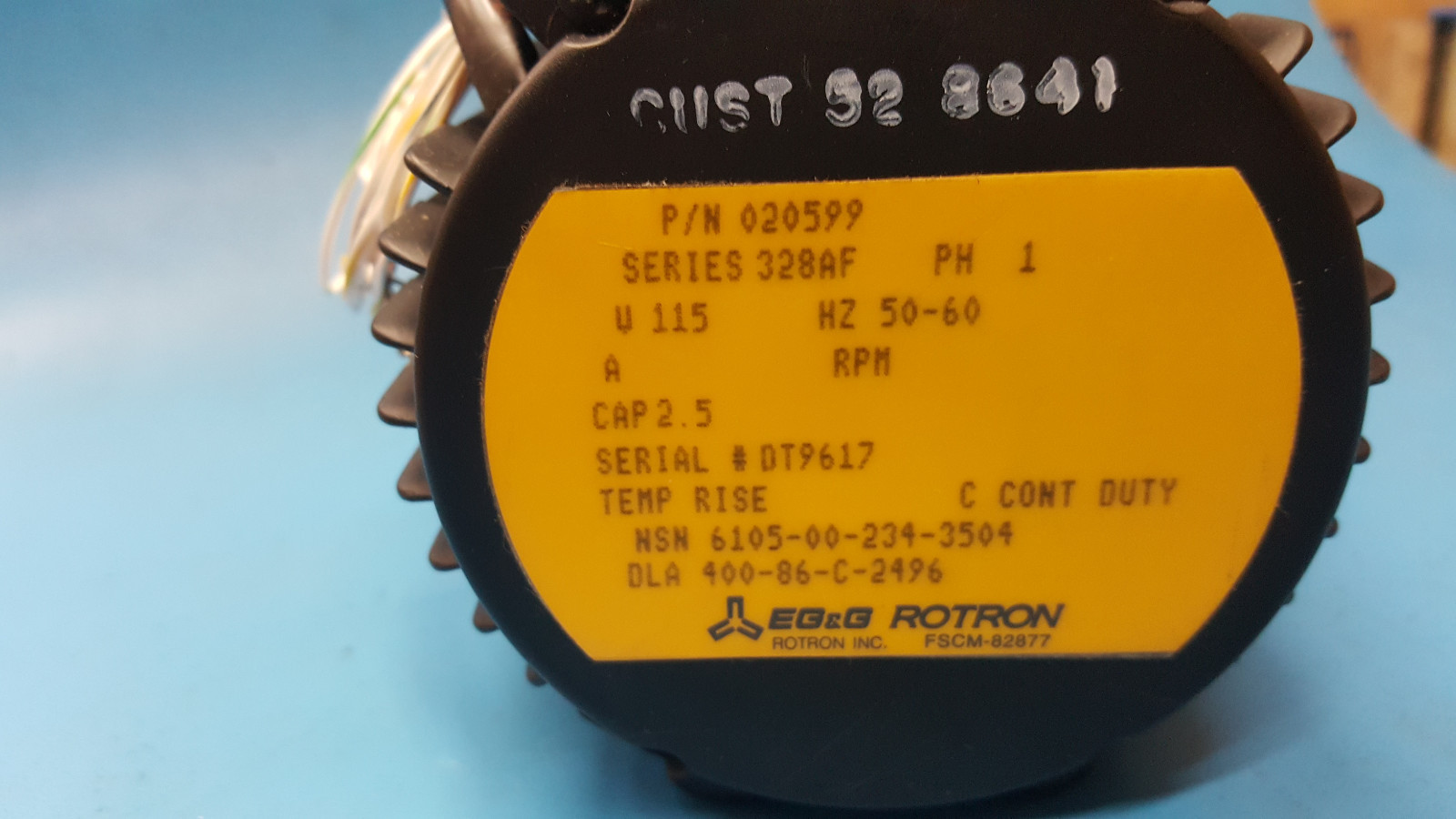 Alternating Current Motor, 020599, EG&G ROTRON, 6105-00-234-3504 ...