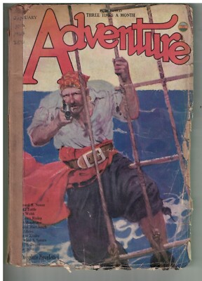 Jan 10 1924 issue Adventure Pulp Magazine William Liepse Pirate Cover ...