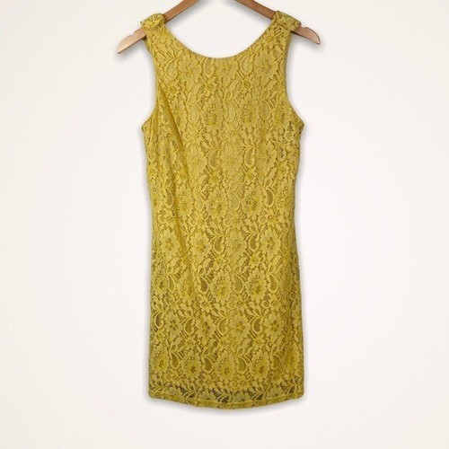 Charming Charlie Yellow Lace Shift Dress Small | eBay