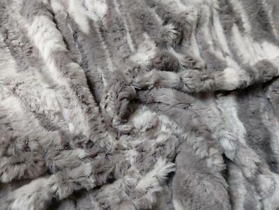 LUXURY Short Plush Faux Fur Fabric Material PELTED GREY | eBay UK