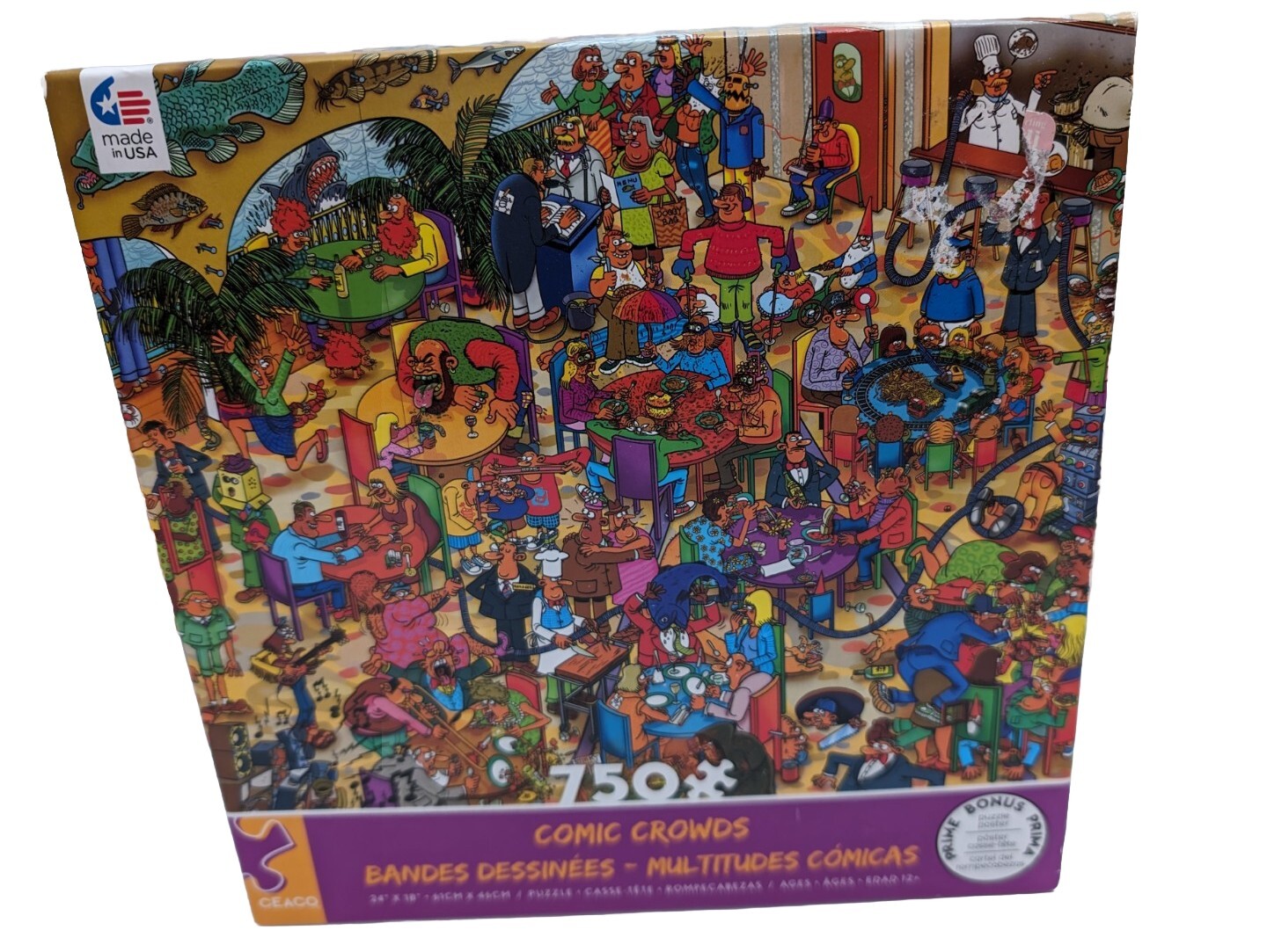 Ceaco Jigsaw Puzzle - Comic Crowds - Restaurant Scene - 750 Pieces ...