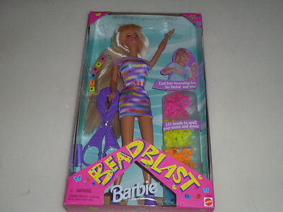 NEW IN BOX BEAD BLAST BARBIE DOLL VINTAGE 1997 MATTEL 18888 MAGIC ...