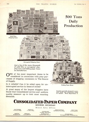 1924 Ad * Consolidated Paper Company * Monroe Michigan | eBay