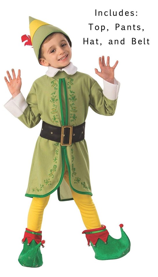 Child's Elf Buddy Costume Halloween Christmas Kids Fancy Dress Rubie's ...