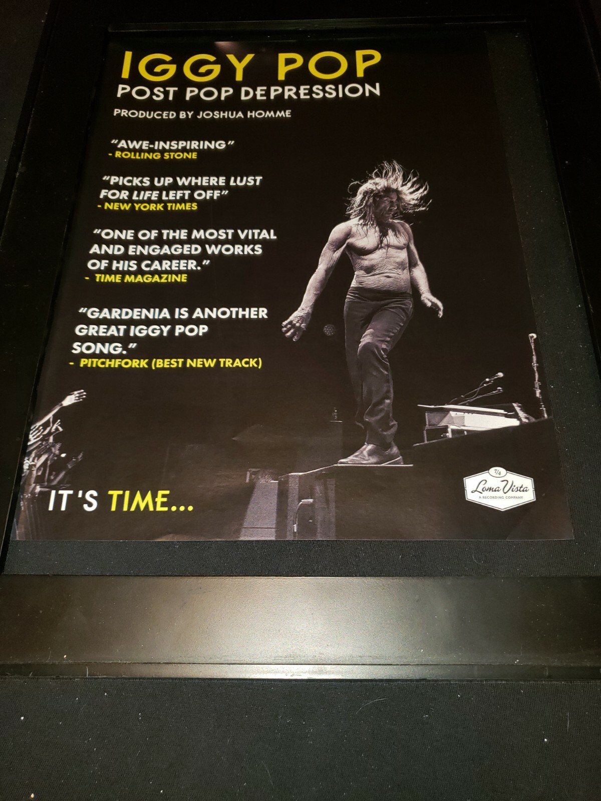 Iggy Pop Post Pop Depression Rare Original Radio Promo Poster Ad Framed ...