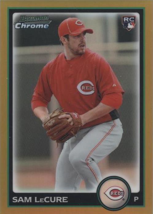2010 Bowman Draft Picks & Prospects - Chrome Sam LeCure #BDP37 Gold ...