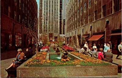 Postcard View Channel Gardens in Bloom Rockefeller Center New York NY ...