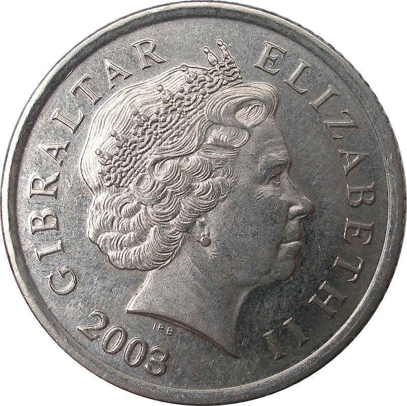 Gibraltar 10 Pence Coin | Queen Elizabeth II | Gibraltar | 1998 - 2003 ...