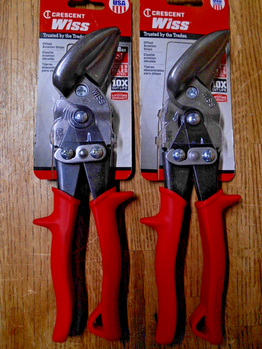 Crescent Wiss Offset Snips: Left/Straight, 9-1/4" Overall Lg. Model M6R ...