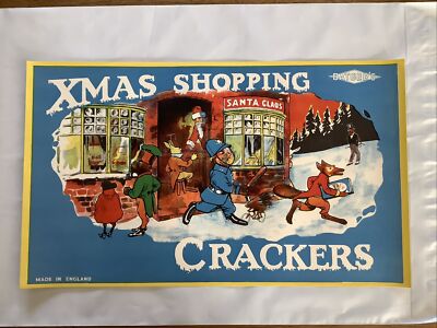 Batger’s Christmas Cracker Label “Xmas Shopping Crackers” Genuine ...