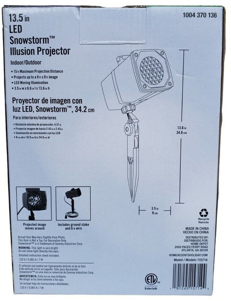 Home Accents Holiday LED Snowstorm Illusion Projector Blue/White Images ...