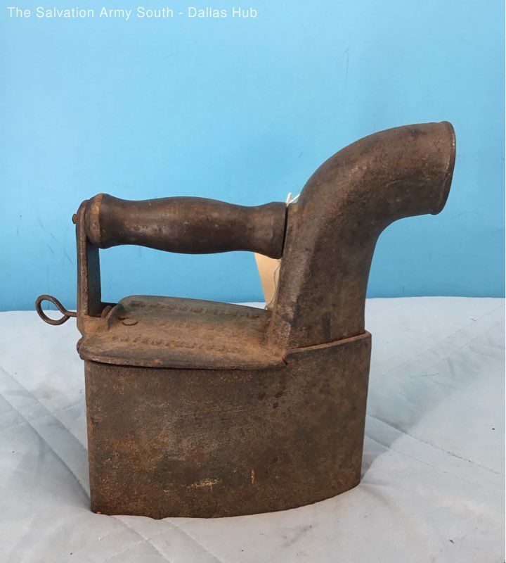 Antique Clothes Iron Charcoal Coal Burning Cast Iron w/ Chimney ...