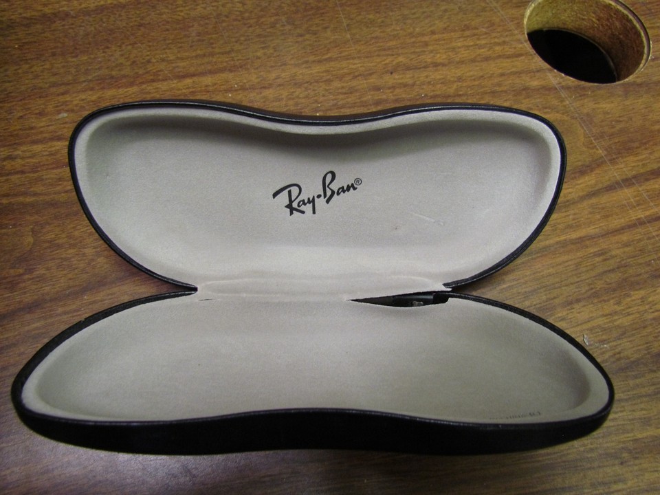 Authentic Ray Ban Eyeglass Case Black Hard Clamshell | eBay