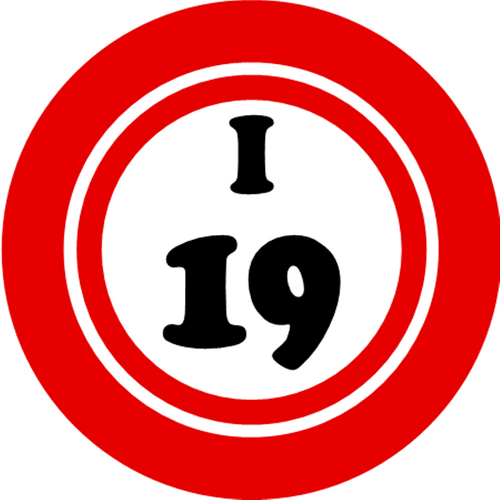 I 19 I19 Bingo Ball - 10 Pack Circle Stickers 3" x 3" - Hobby Number ...