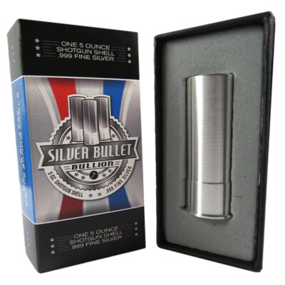 5 Troy Ounce .12 Gauge Silver Bullet Shotgun Shell .999 Fine Box | eBay