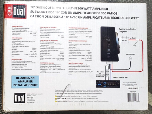Dual Electronics TBX10A 10 inch High Performance Powered Subwoofer and ...