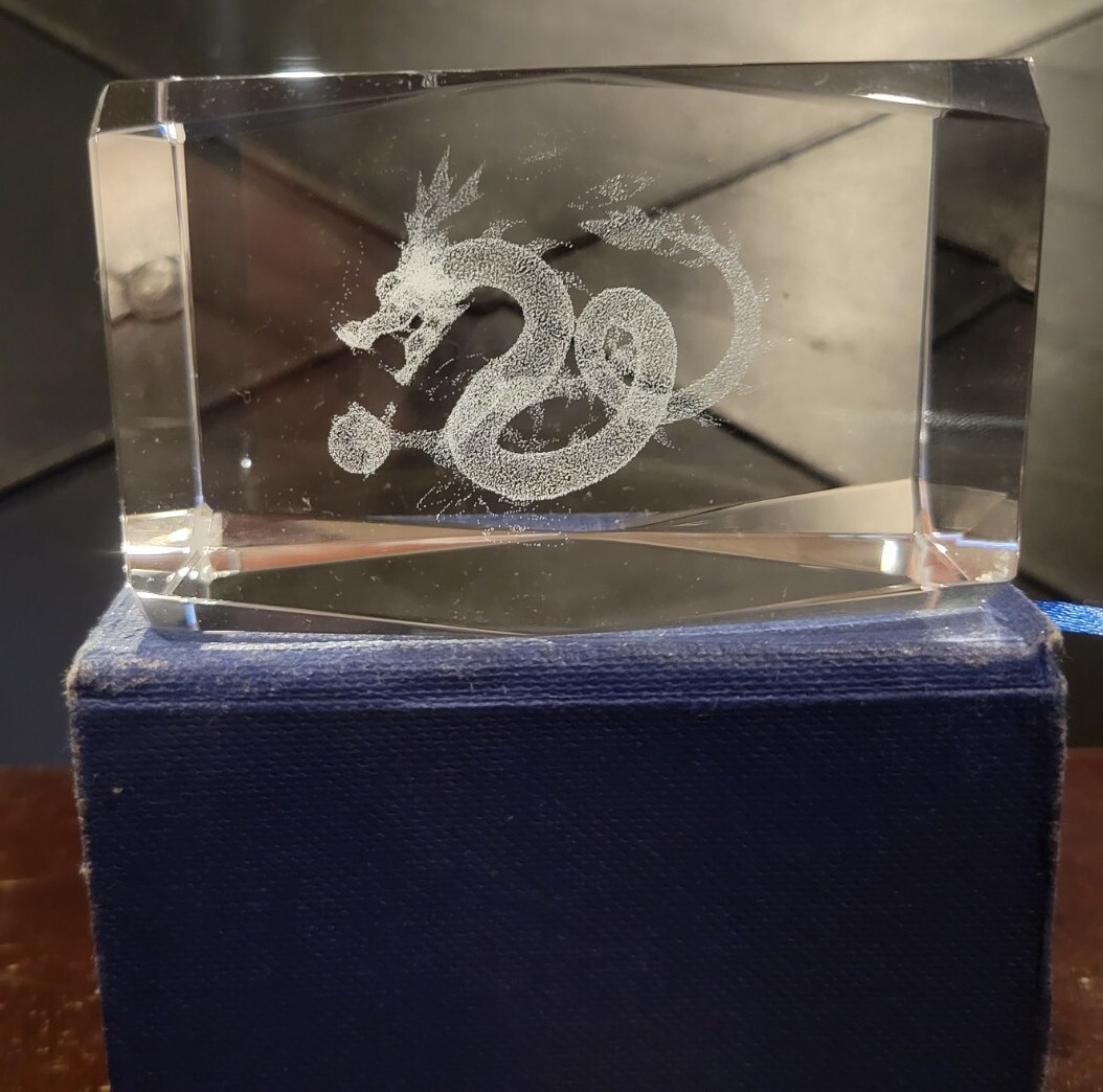 3D Laser Etched Clear Acrylic Lucite Dragon Paperweight 3" x 2" x 2" | eBay