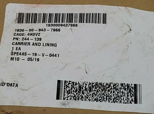 Military Surplus 244-139 Carrier & Lining NSN 1630009437966 Carrier And ...