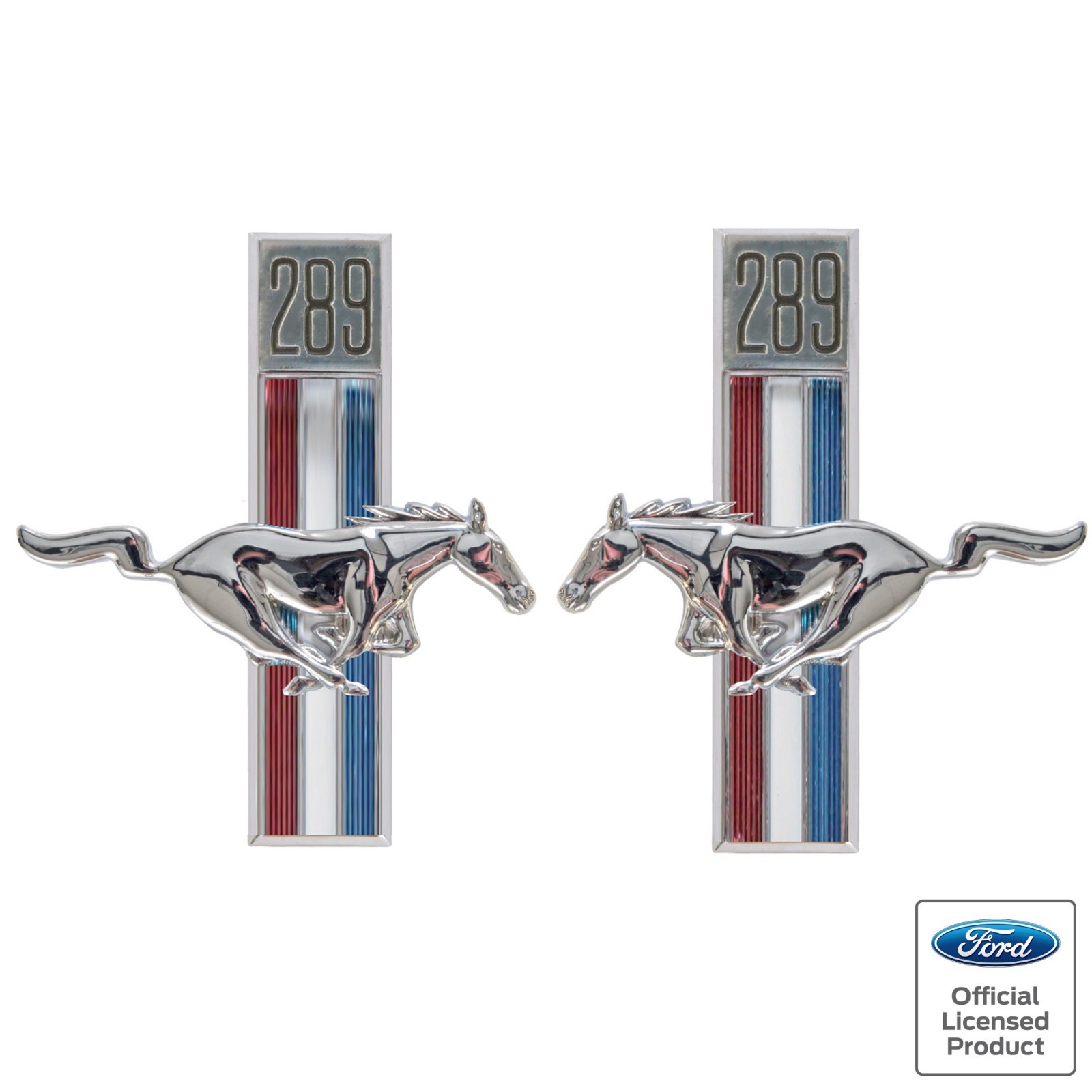 1967 1968 Mustang Fender Emblems "289" w/ Running Horse Left & Right ...