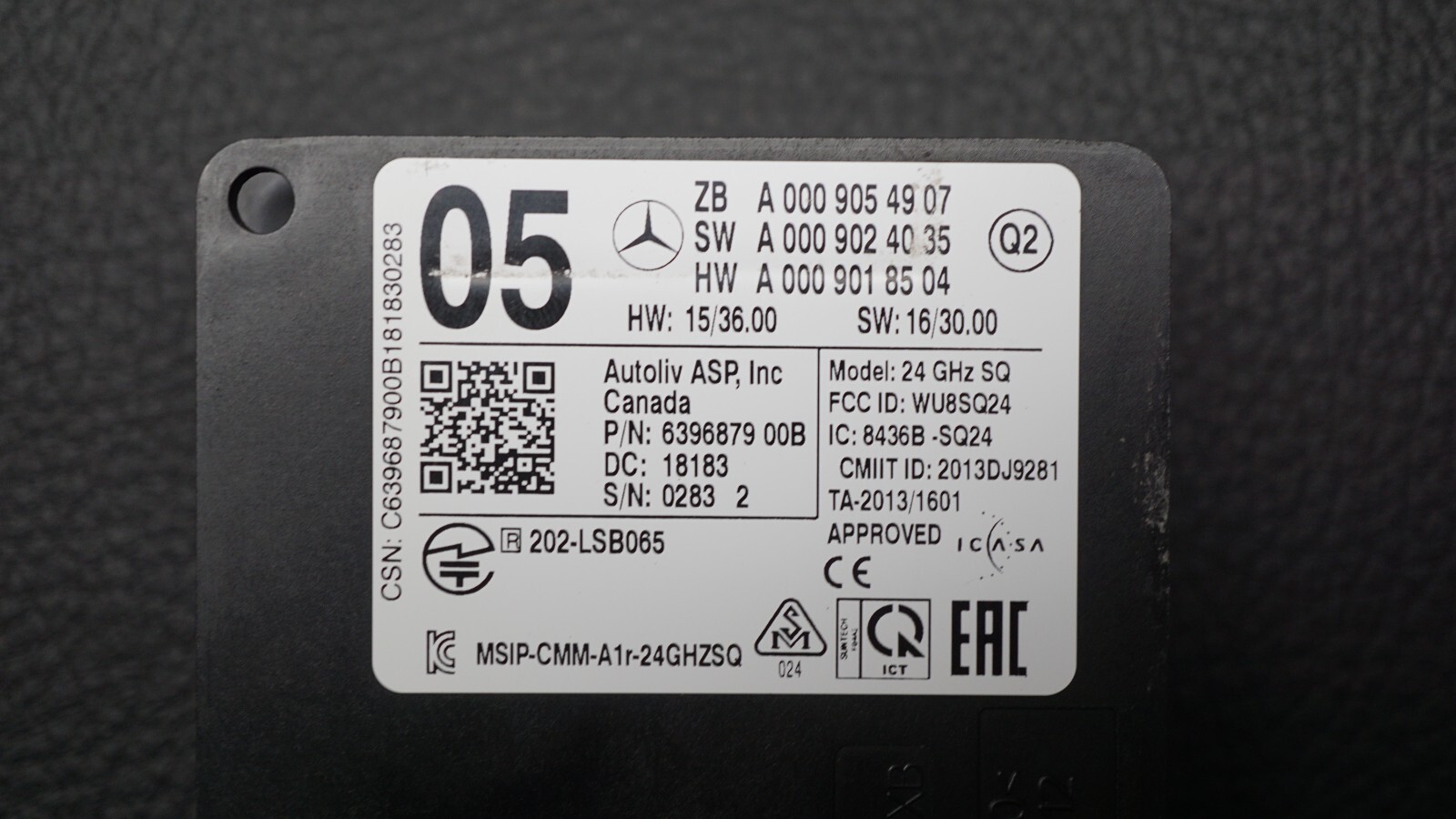 OEM MERCEDES BENZ COLLISION WARNING SYSTEM RADAR SENSOR DISTRONIC ...