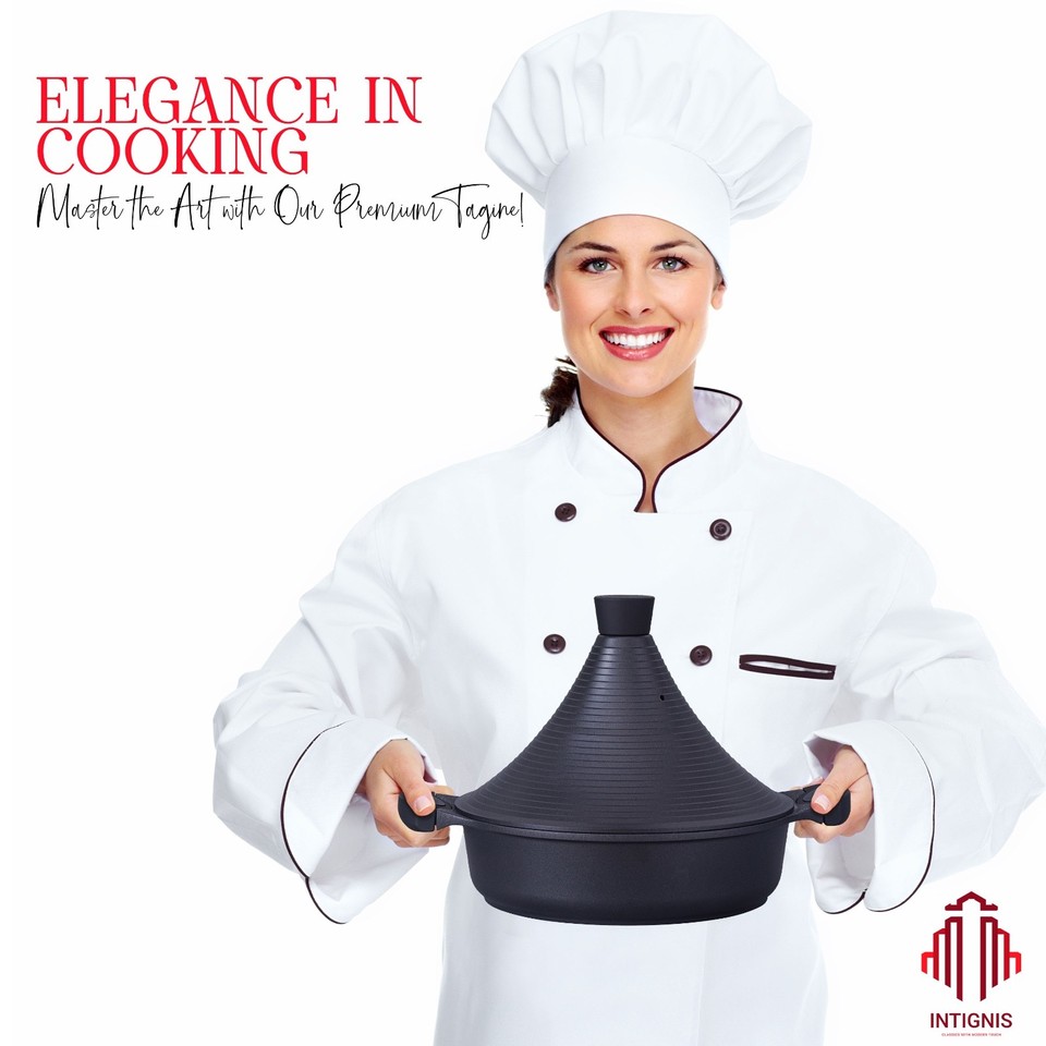 Tagine Pot 28cm/4.2L Induction Stew Slow Cooking Cooking Pot Moroccan ...